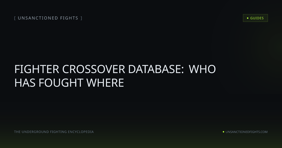 Fighter Crossover Database | UNSANCTIONED FIGHTS